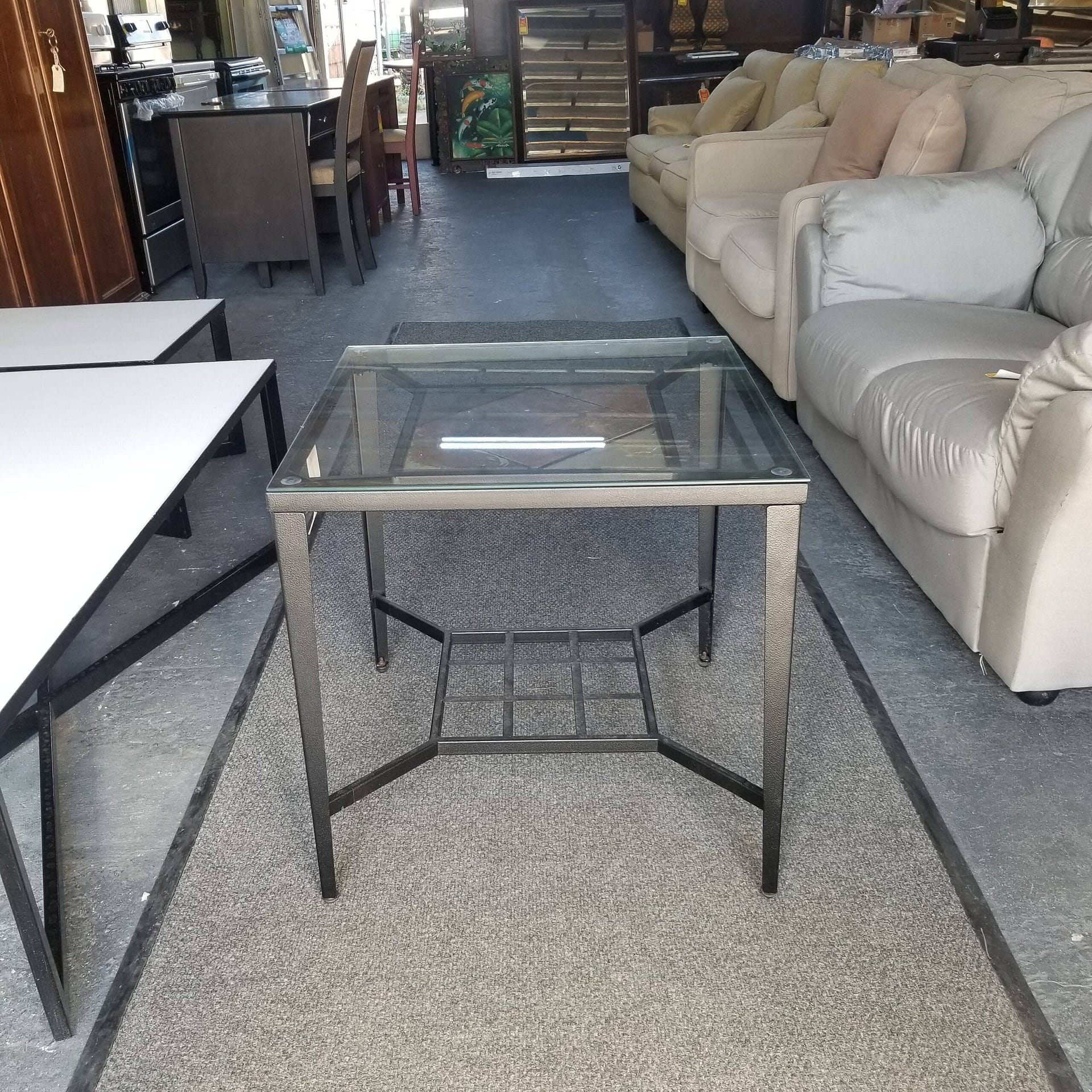 Metal & Glass Side Table – Everything Warehouse